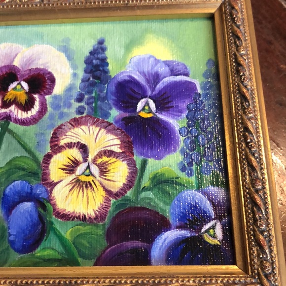 Vicky Emig Ruble | Art | Pansies And Grape Hyacinths By Vicky Emig ...